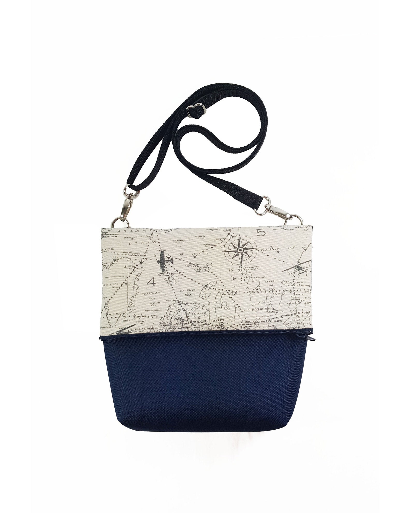 Airplane Purse World Map Crossbody Purse Navy Blue Handbag | Etsy