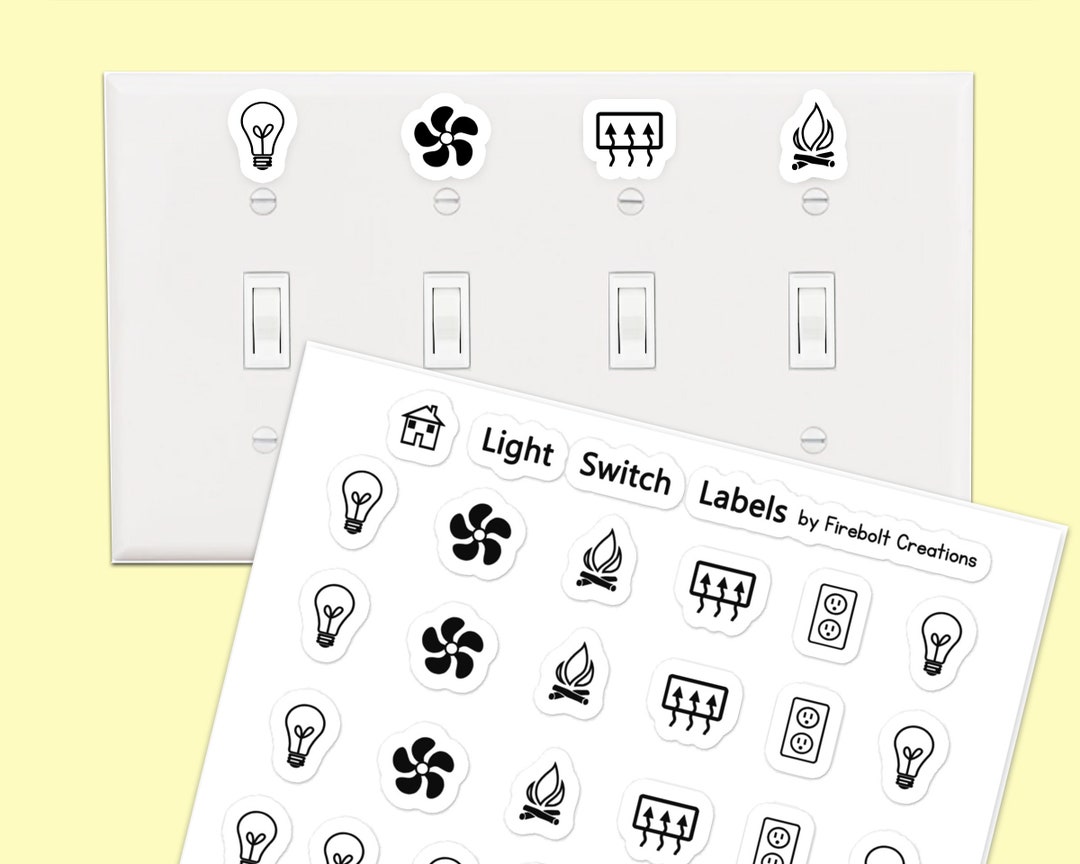 Light Switch Labels Print Font Switch Plate Stickers USA - Etsy