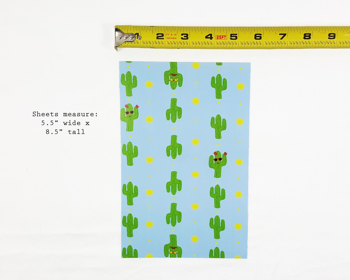 Cactus Scrapbook Paper Succulent Decoupage Paper Desert Papercraft ...