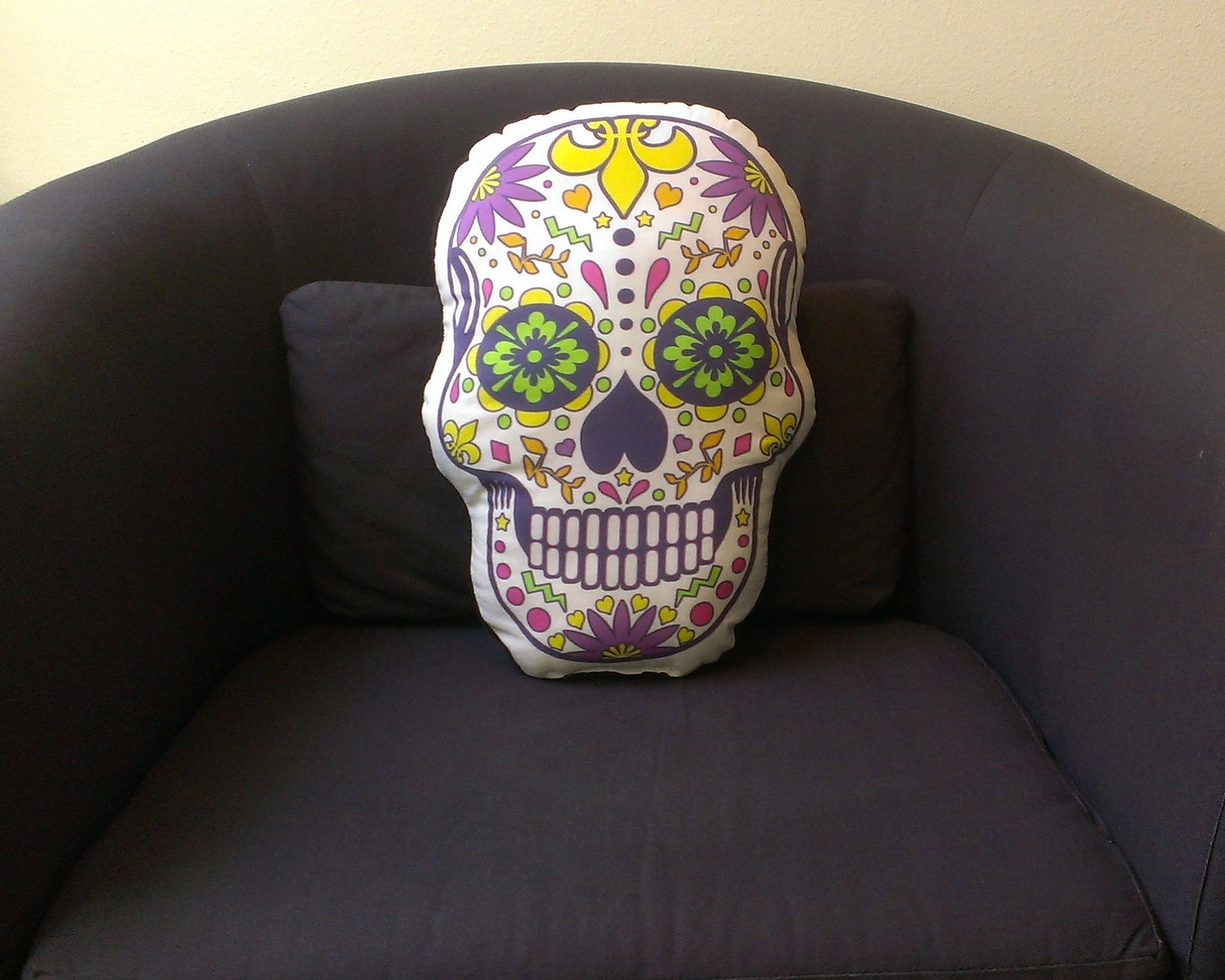 Sugar Skull Pillow Halloween Decorations Goth Pillow Throw - Etsy