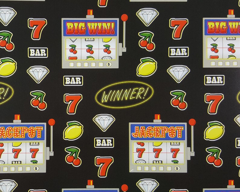 Casino Wrapping Paper Slot Machine Gift Wrap Las Vegas Poker | Etsy