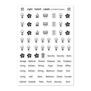 Light Switch Labels Print Font, Switch Plate Stickers, USA ...