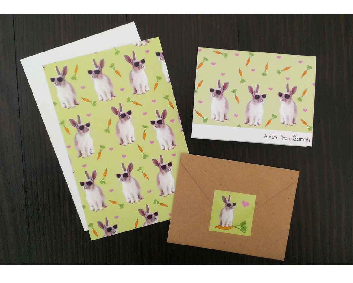 Rabbit Letter Writing Set easter gift kids stationery set | Etsy