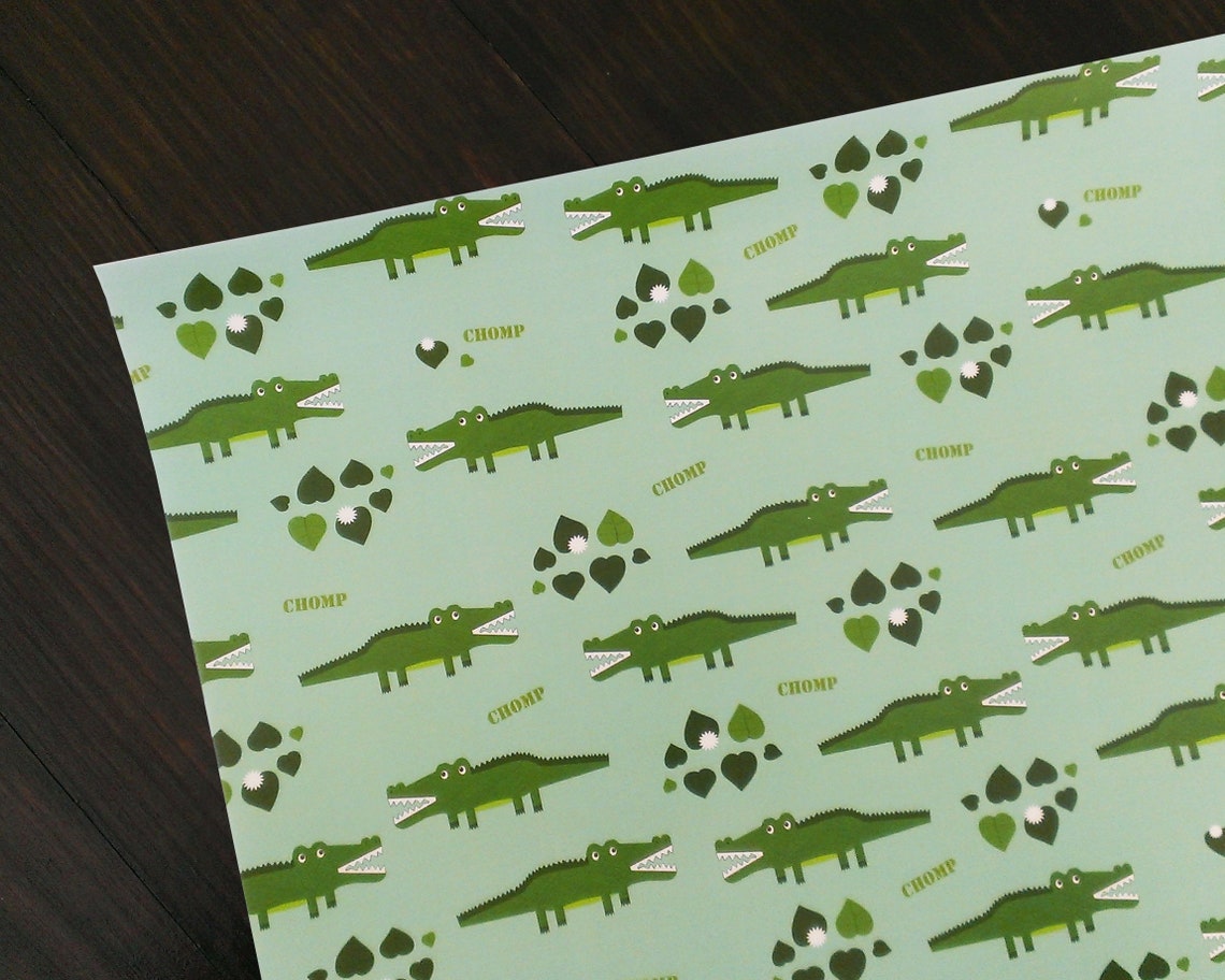 Alligator Wrapping Paper sheets crocodile gift wrap florida | Etsy