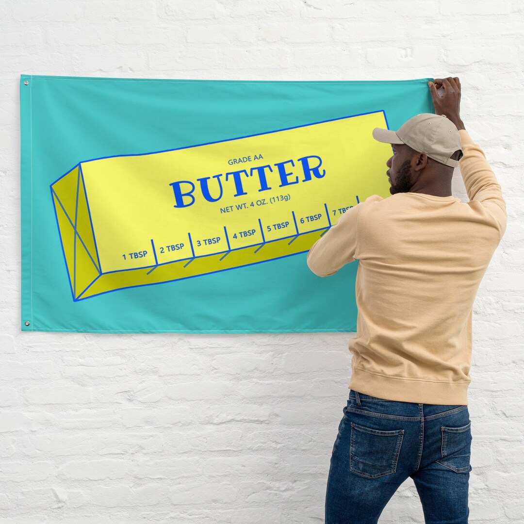 Butter Flag 34.5" X 56" - Chef Gift, Foodie Gift, Baker Gift, Bakery ...