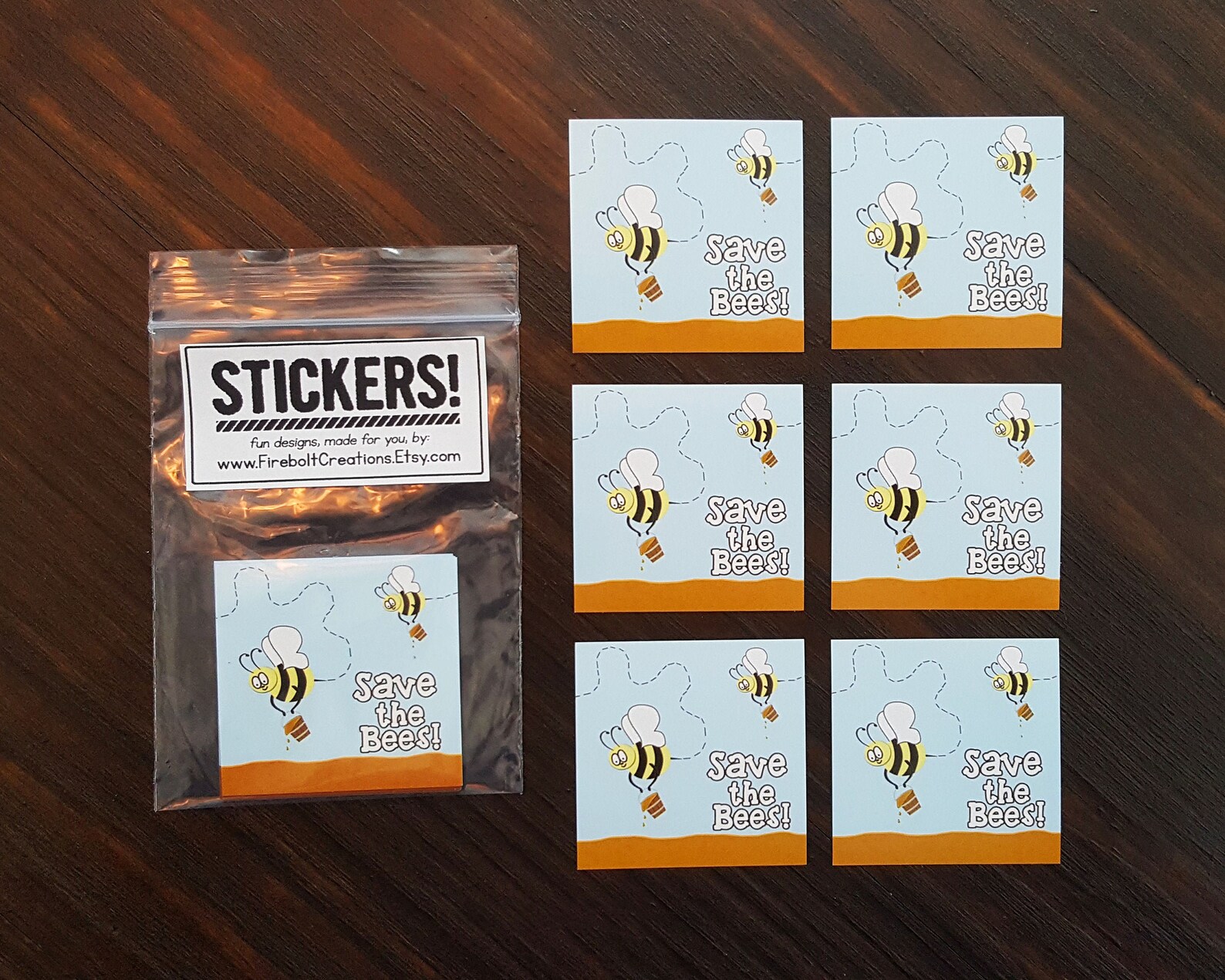 Bee Stickers Honey Bee Sticker Pack Save the Bees Sticker - Etsy