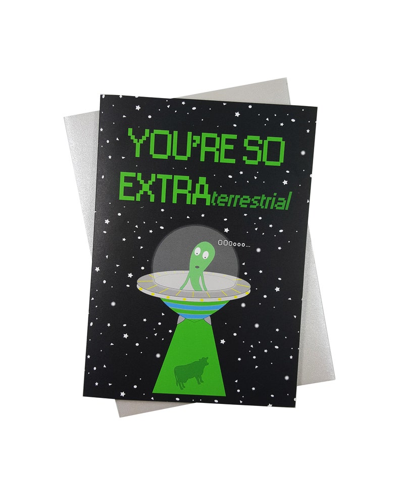 Alien Greeting Card: Funny Birthday, Friendship Card - Etsy