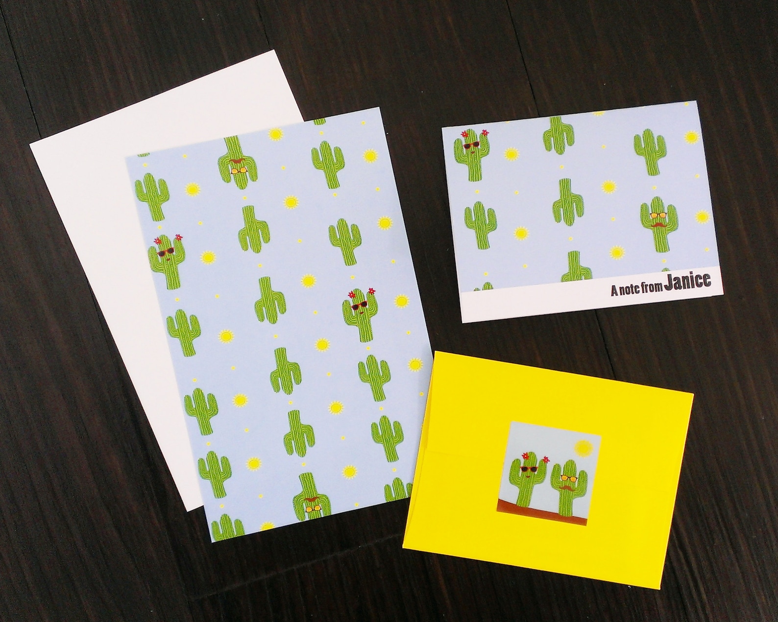 Cactus Letter Writing Set Personalized Stationery Succulent - Etsy