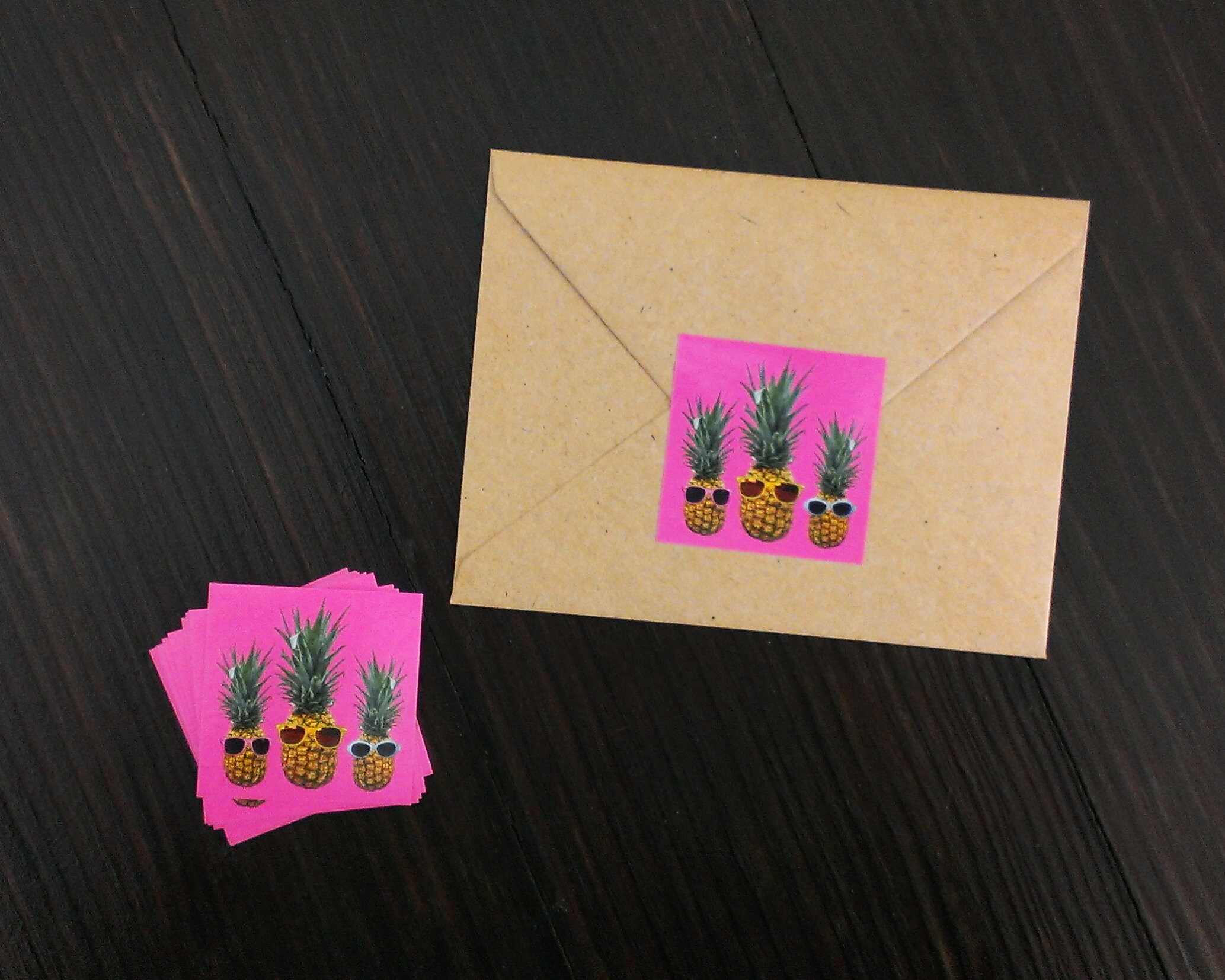 Pineapple Personalized Note Cards With Envelopes Tropical Birthday ...