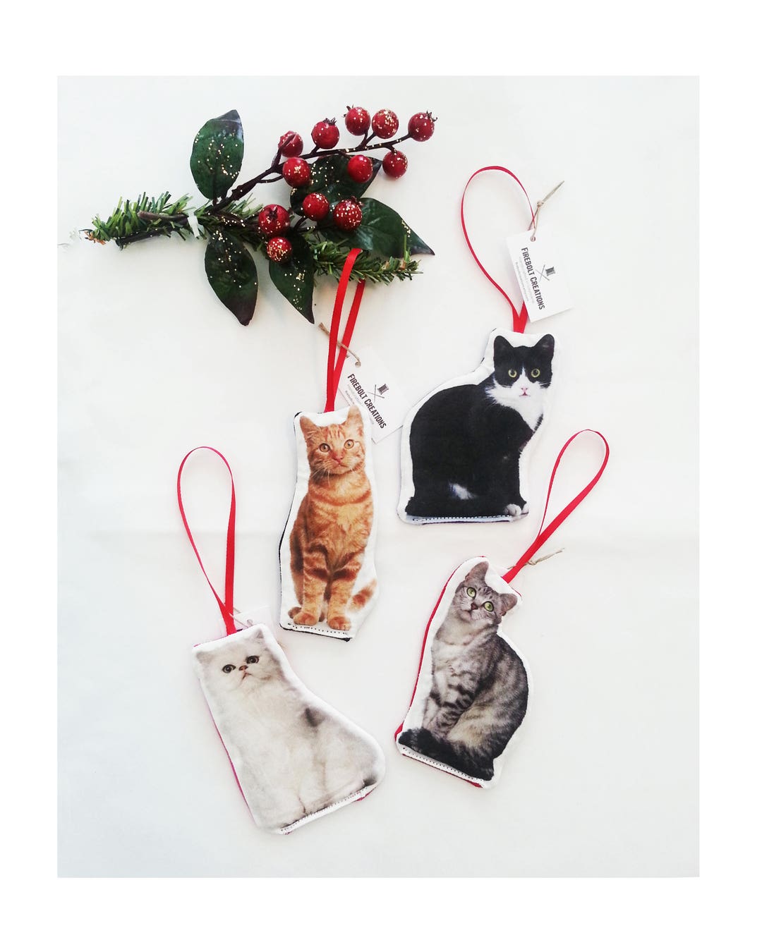 Cat Christmas Ornament Cat Ornament Cat Xmas Ornament Cat Decoration ...