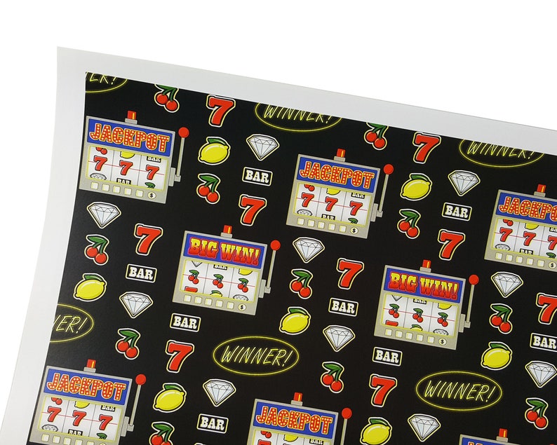 Casino Wrapping Paper Slot Machine Gift Wrap Las Vegas Poker | Etsy
