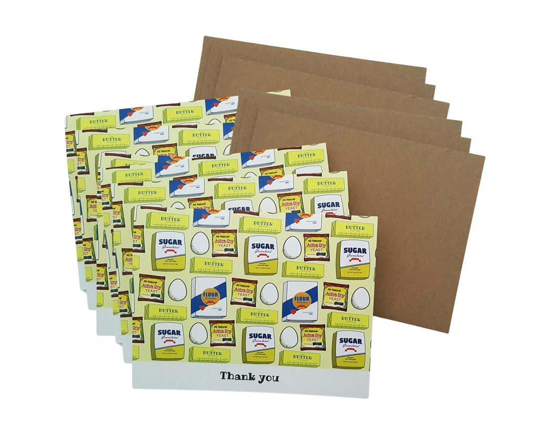 Baking Notecards, Set of 8, Custom Stationery, Bread Thank You Cards ...