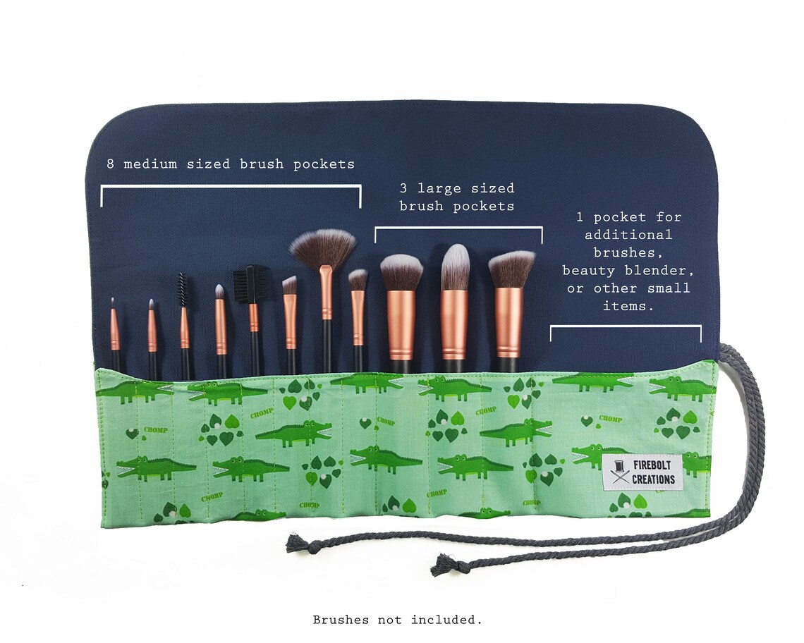 Alligator Makeup Brush Holder Gator Makeup Brush Roll | Etsy