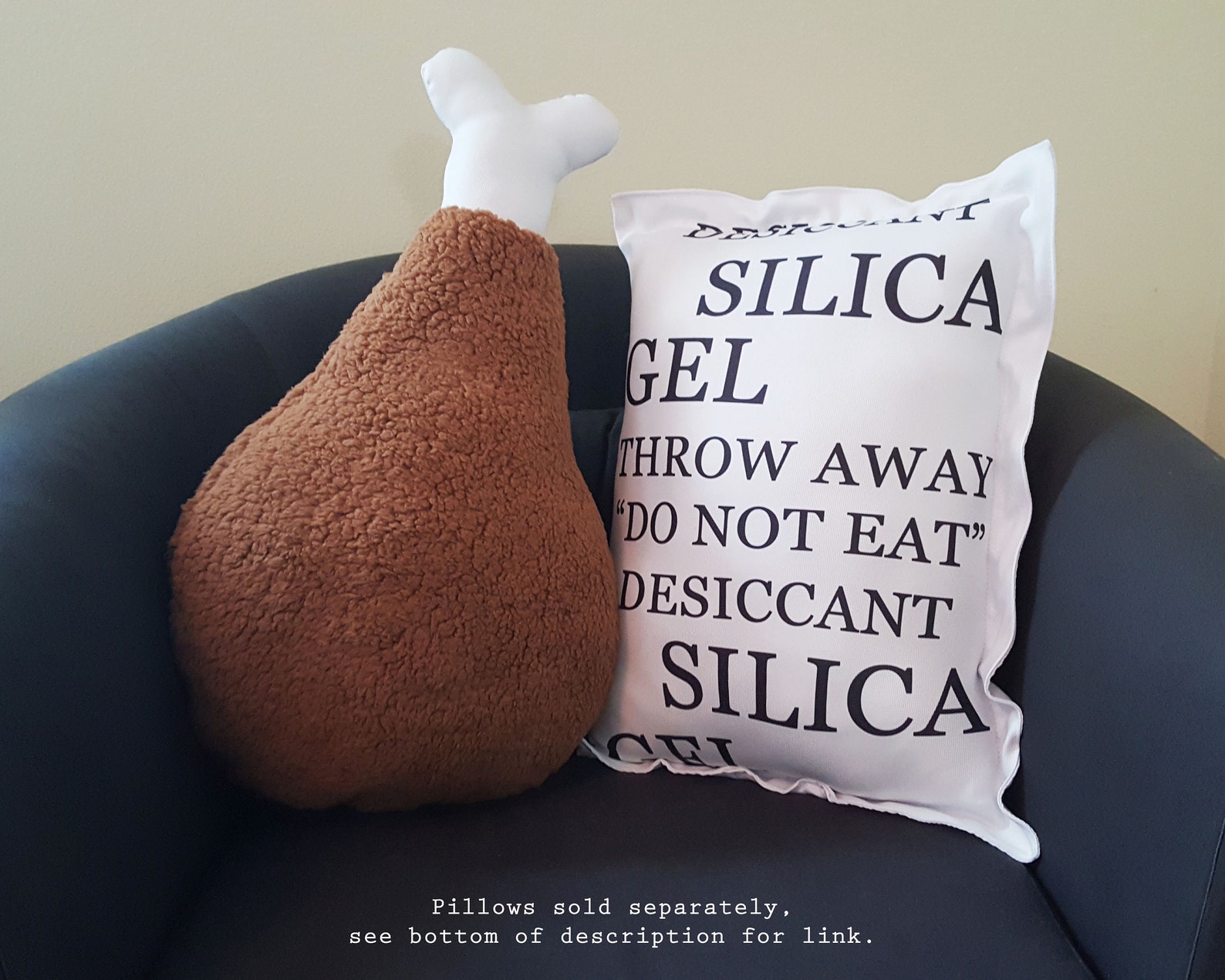 Chicken Nugget Pillow: Embroidered Smiling Plush Foodie Decor, Handmade ...