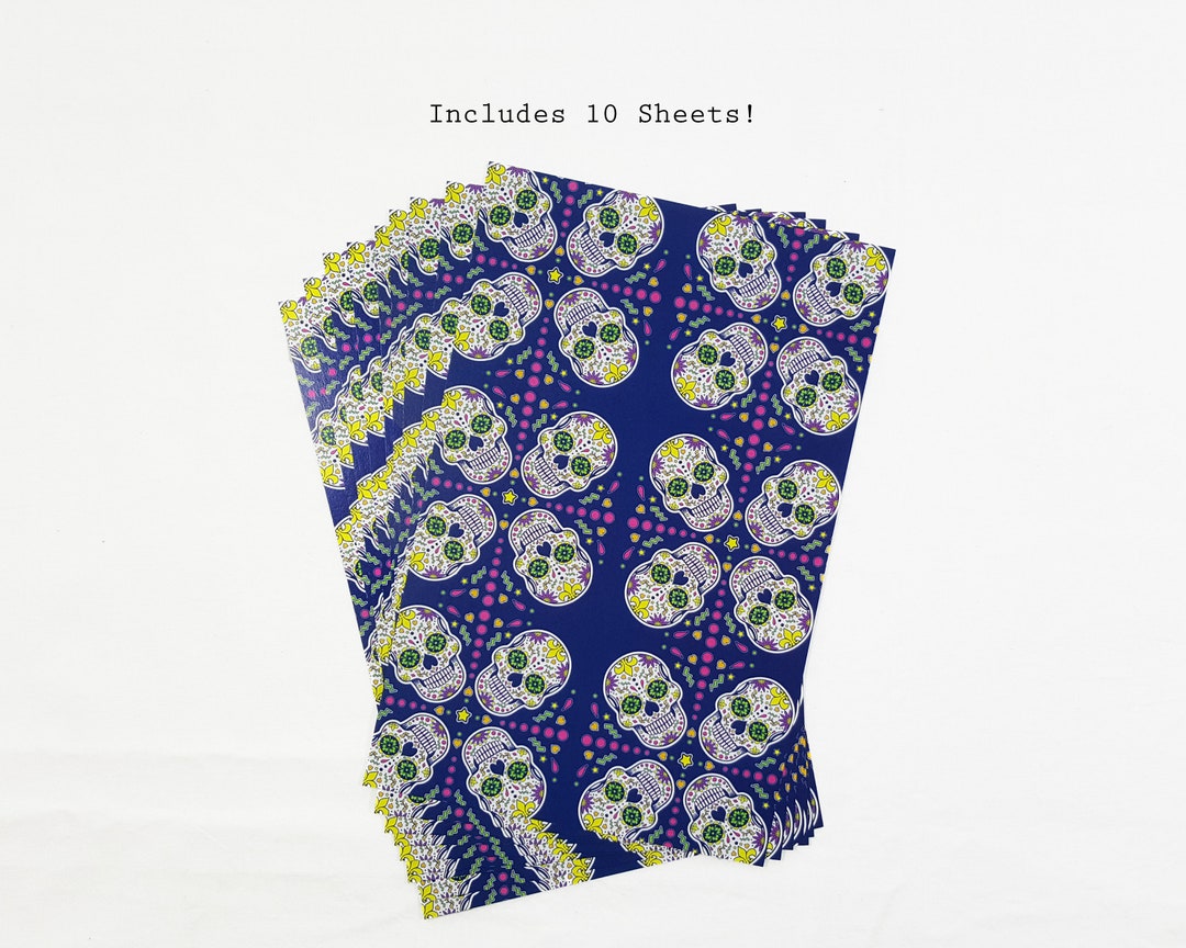 Sugar Skull Scrapbook Paper, Dia De Los Muertos, Decoupage Paper ...