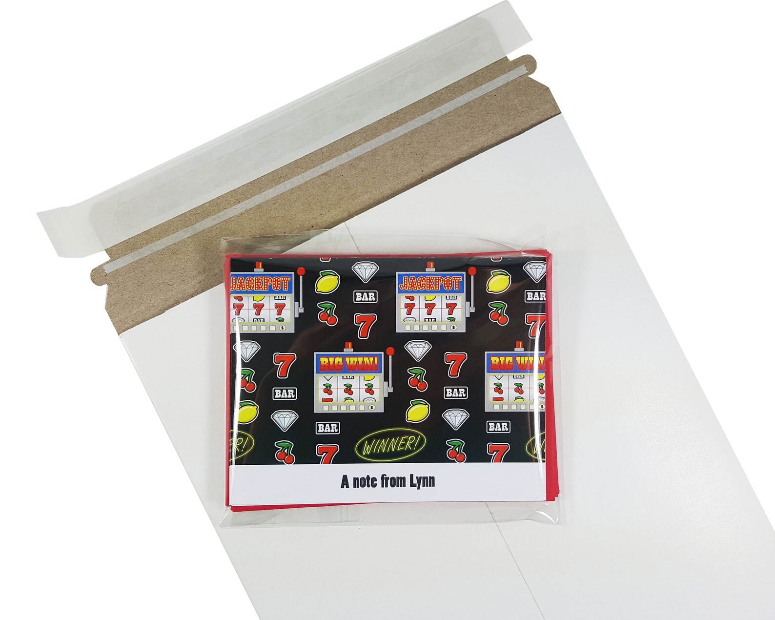 Casino Personalized Stationary Slot Machine Thank You Cards | Etsy