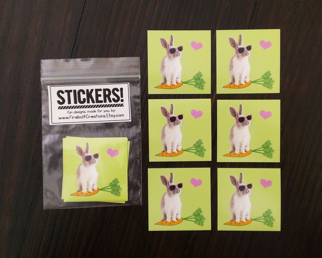 Rabbit Stickers Rabbit Lover Gift Bunny Party Favors Easter Gift Easter ...