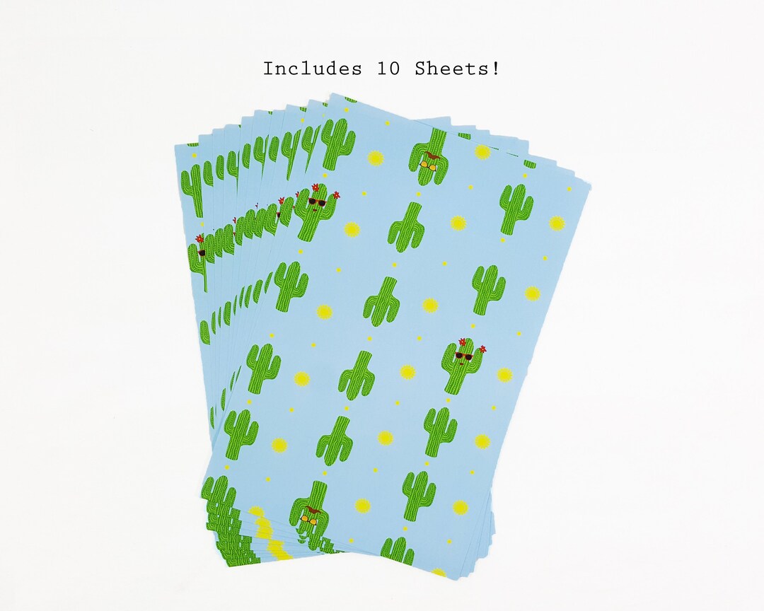 Cactus Scrapbook Paper Succulent Decoupage Paper Desert Papercraft ...