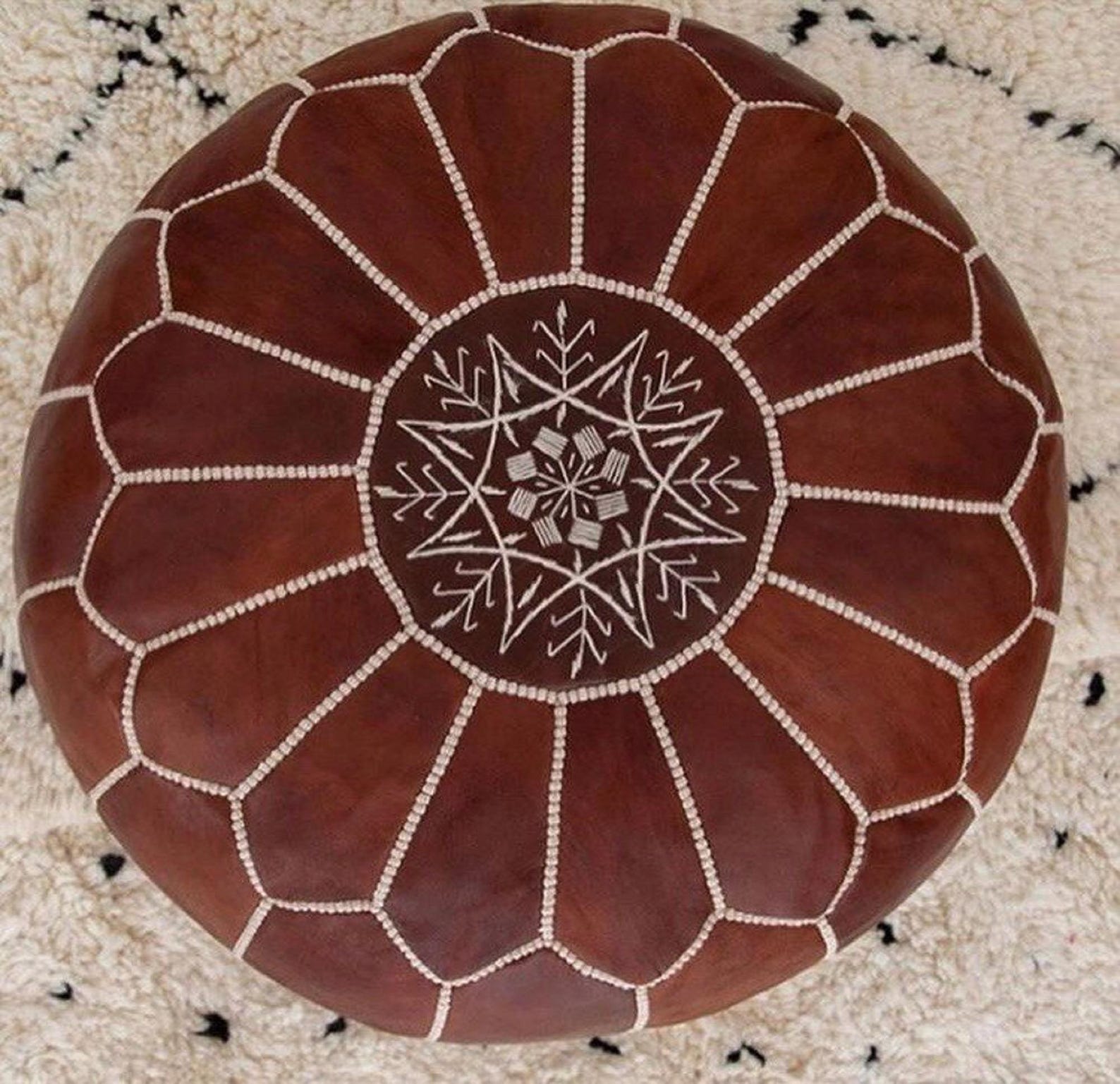 Ottoman Poof Morrocan Home Decor, Handmade Leather Poof - Etsy