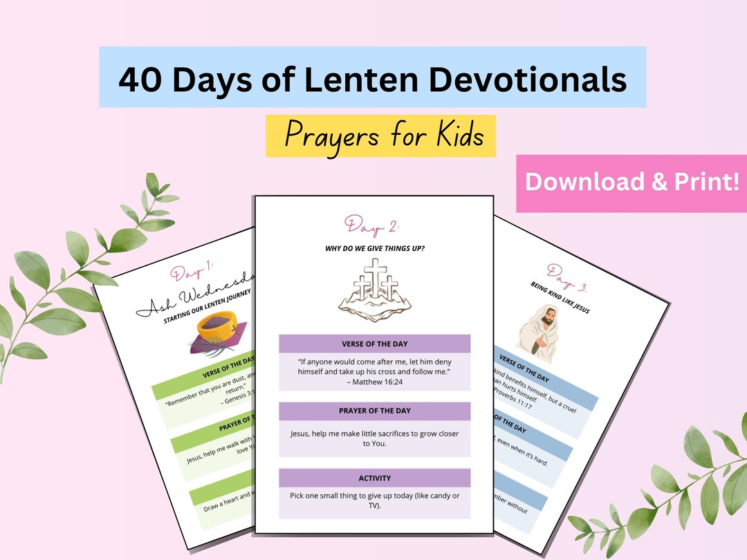 40 Days of Lenten Devotionals for Kids | Daily Prayers for Kids ...