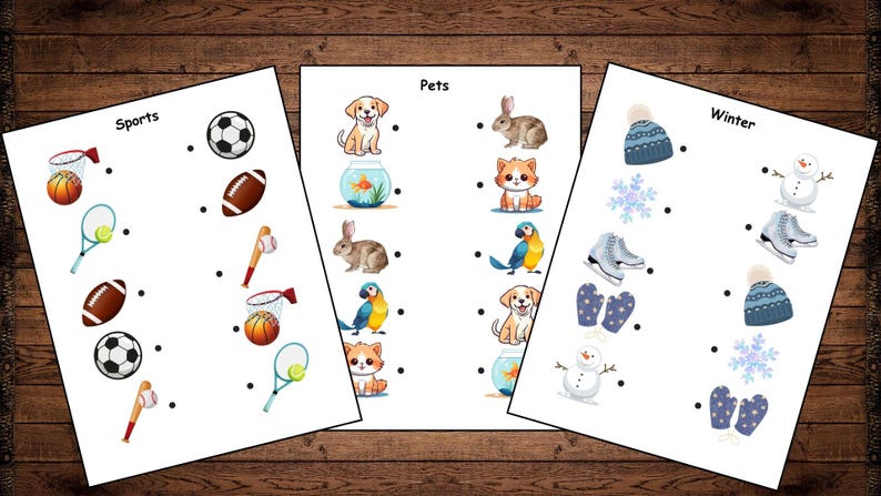 20 Printable Kids Matching Worksheets – Fun & Educational Activity ...
