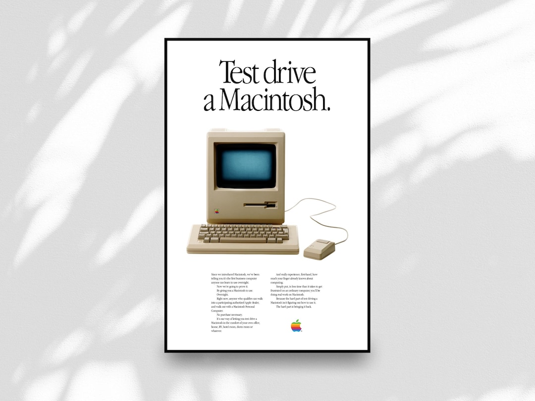 Vintage Apple Ad Print Test Drive a Macintosh - Etsy