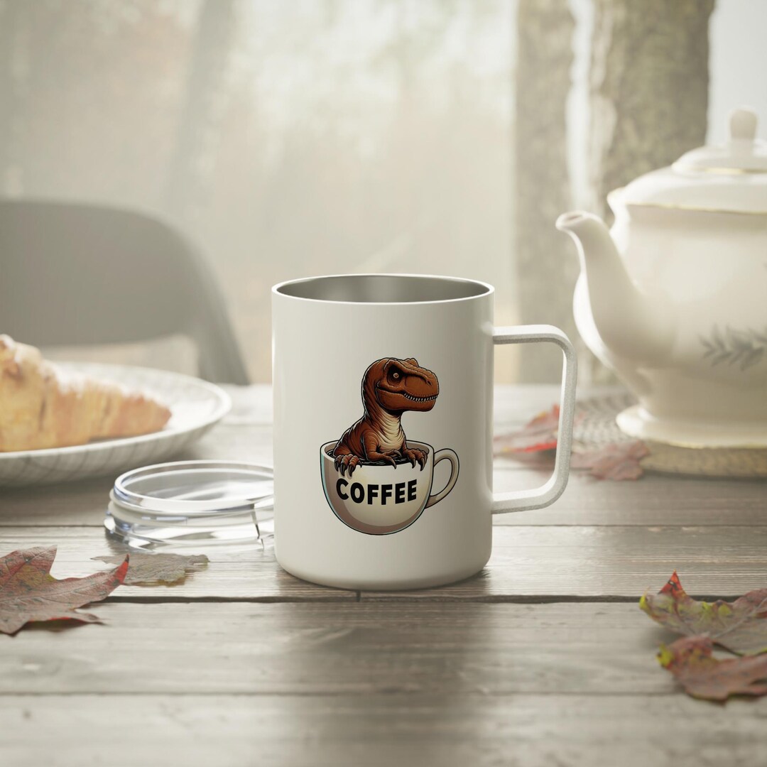 Funny T-rex Insulated Coffee Mug: Dinosaur Lover Gift - Etsy