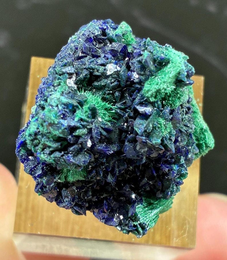 Mineral Specimen, Azurite Malachite Crystal Cluster From China, 1-inch ...