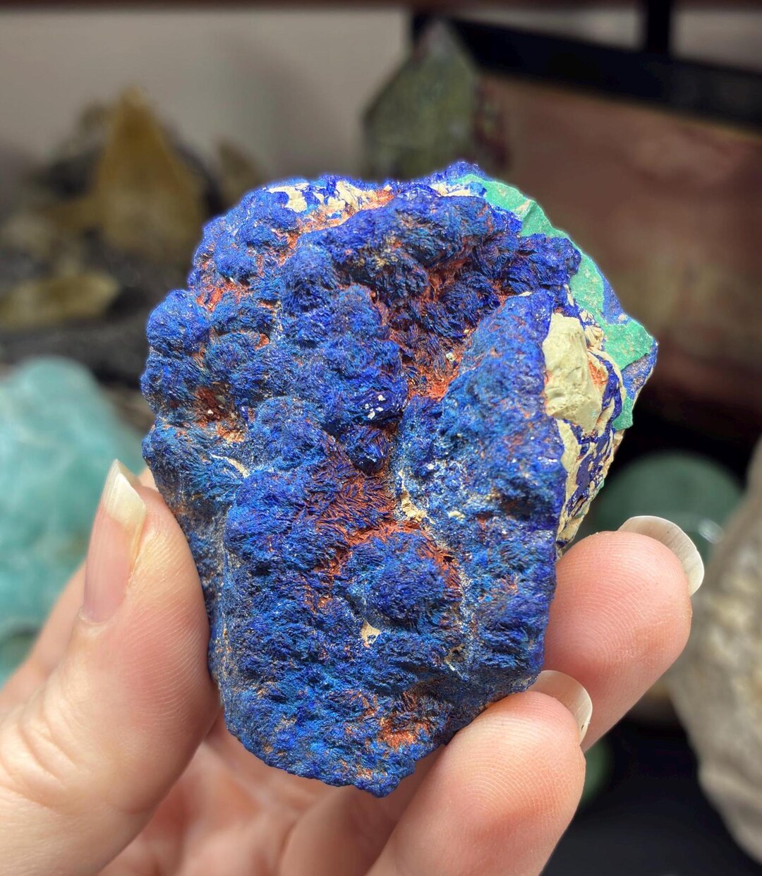 Azurite With Malachite – 106g Deep Blue Crystal – Morocco – Natural ...