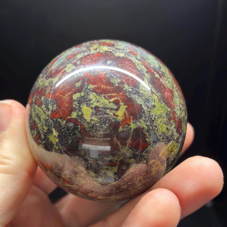 African Dragon Blood Jasper Sphere 350g | Polished Jasper Crystal Ball ...