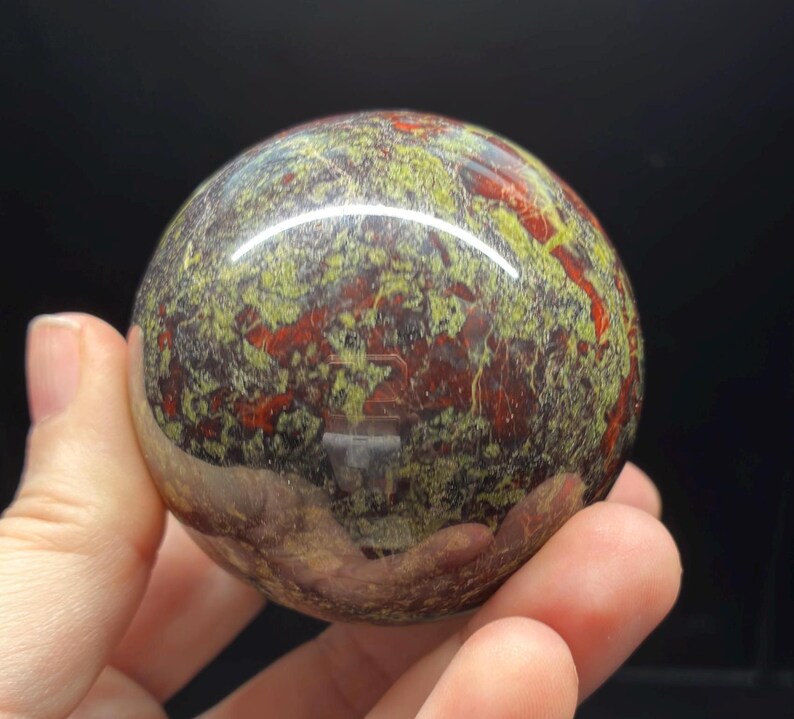African Dragon Blood Jasper Sphere 350g | Polished Jasper Crystal Ball ...