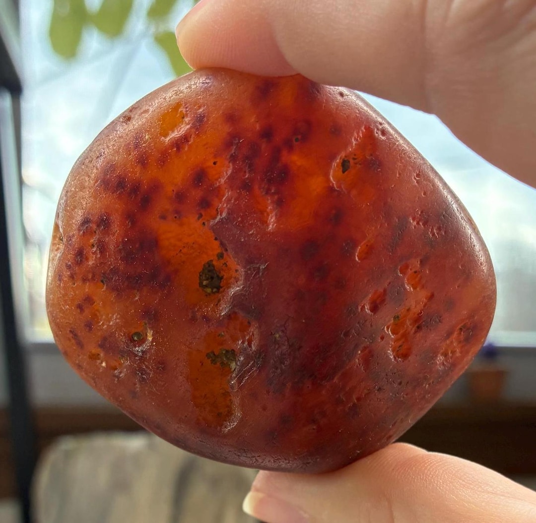 Raw Carnelian Nodule – Deep Red-orange Chalcedony Collector Stone (198g ...