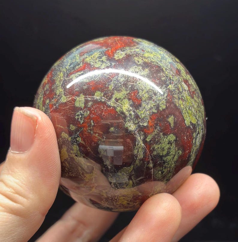 African Dragon Blood Jasper Sphere 350g | Polished Jasper Crystal Ball ...