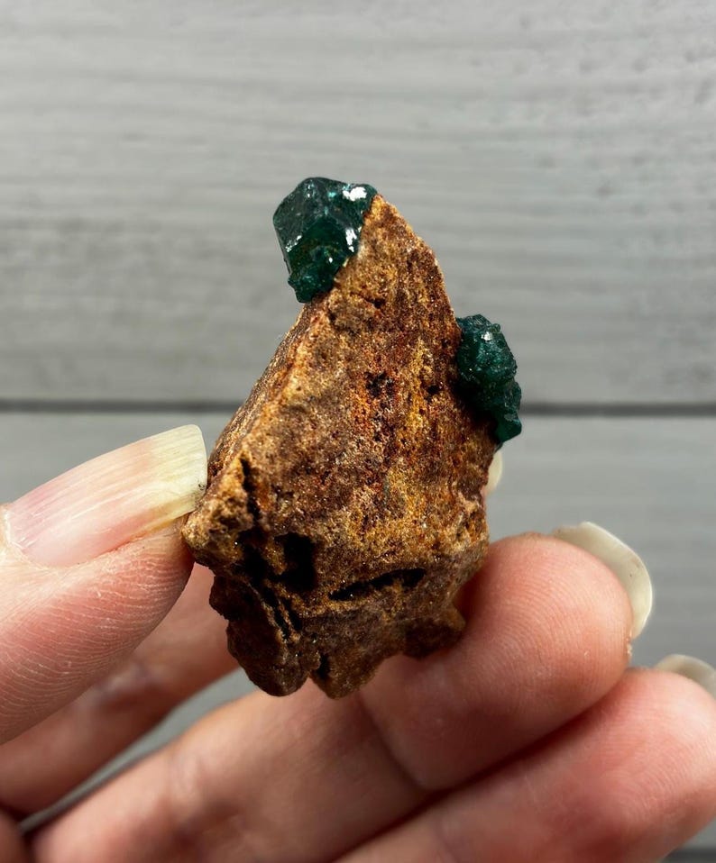 Gemmy Dioptase Crystal on Matrix – Kolwezi DR Congo Mineral Specimen ...