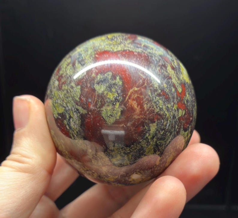 African Dragon Blood Jasper Sphere 350g | Polished Jasper Crystal Ball ...