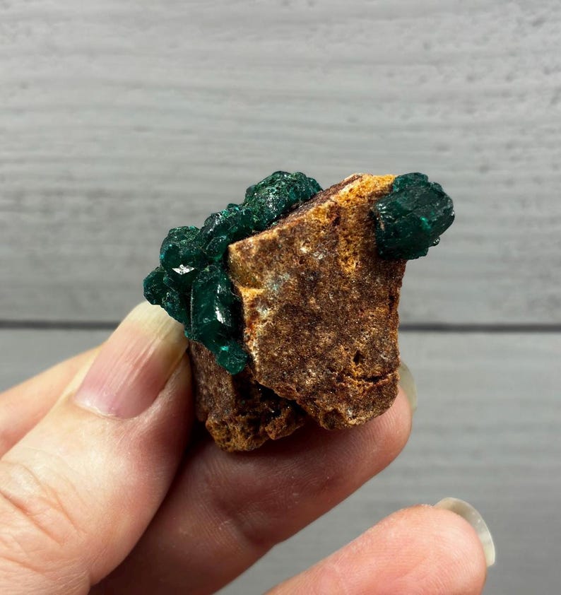 Gemmy Dioptase Crystal on Matrix – Kolwezi DR Congo Mineral Specimen ...