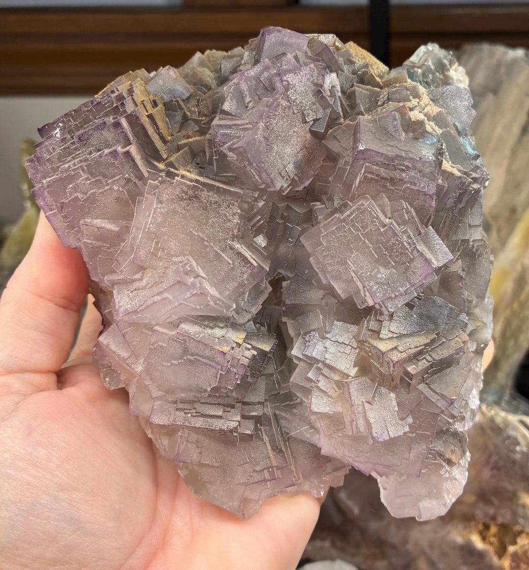 Stepped Lavender Fluorite Cluster With Limonite Coating – India - Etsy