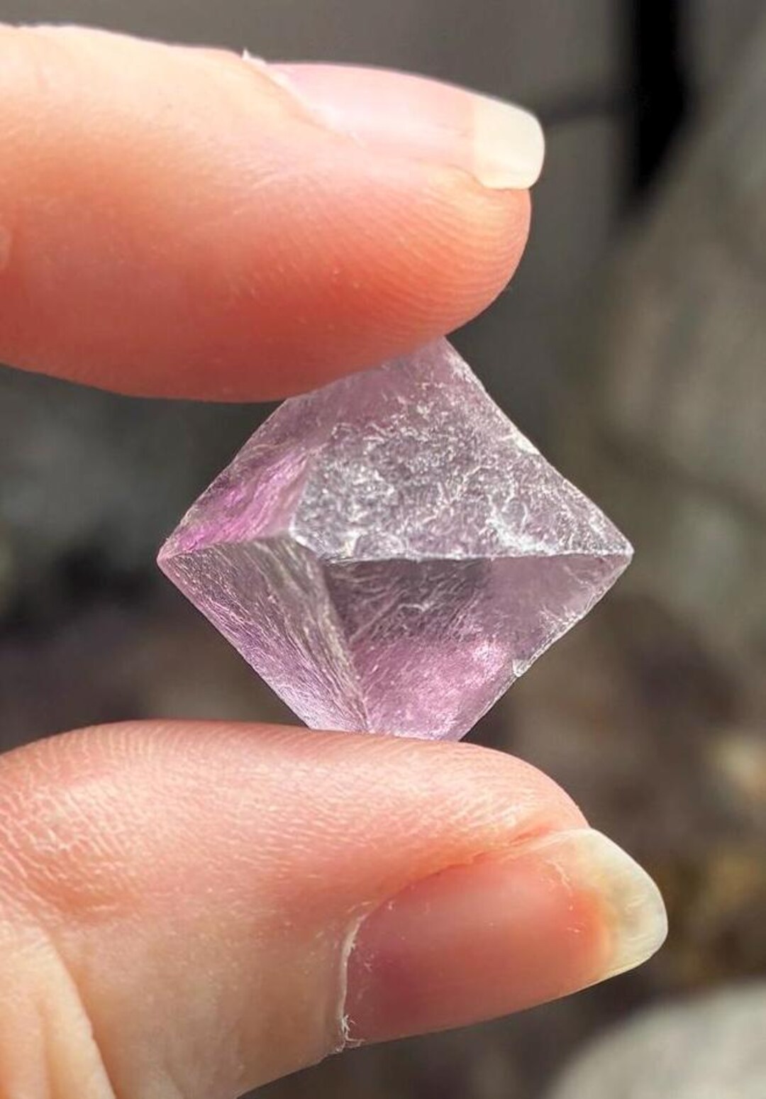 Purple Octahedral Fluorite (6 G) – Hand-cleaved Gemmy Crystal – Natural ...
