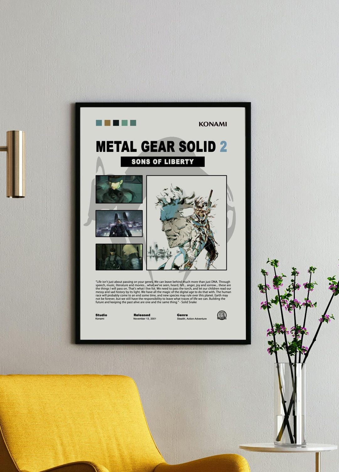 MGS2 Art - Video Game Art Print - 1 Piece Art Set - Etsy