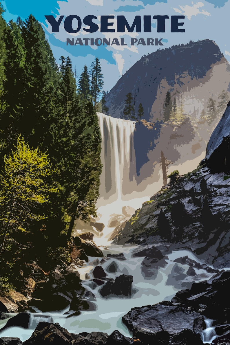 Yosemite National Park - Vintage Travel Poster - American National ...