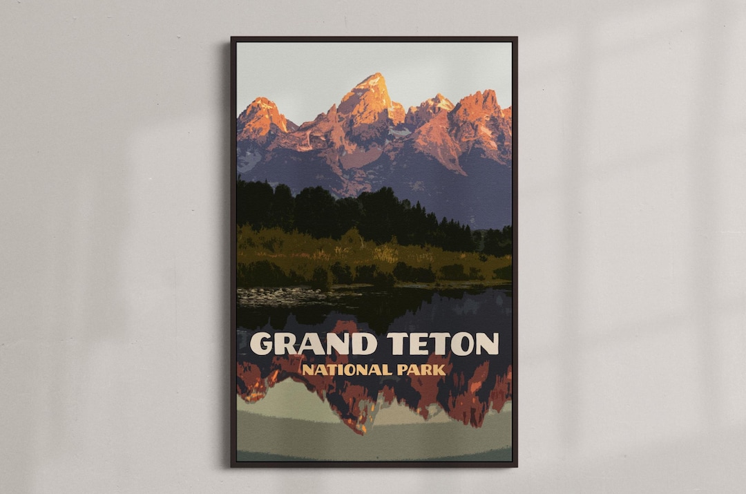 Grand Teton National Park - Travel Vintage Poster - INSTANT DOWNLOAD ...