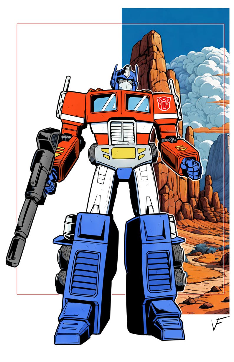 Digital Art Print - 80s Optimus Prime - Etsy