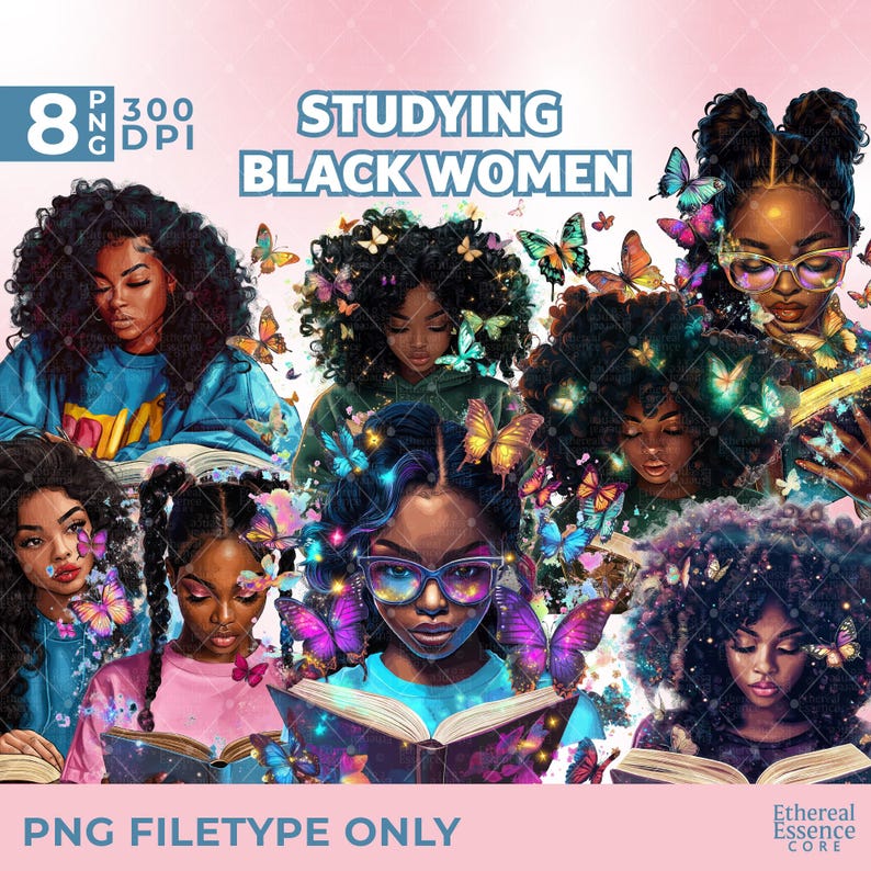 Studying Black Women Bundle, Black Women, Png Black Girl, Black Girl ...