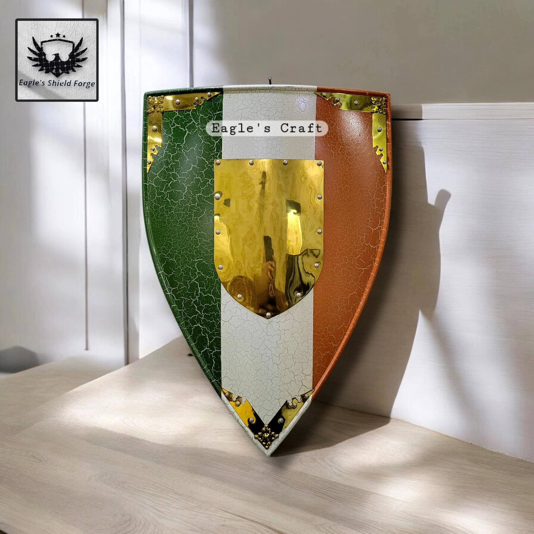 Medieval Crusader Battle Knight Warrior Shield | Irish Design Heater ...