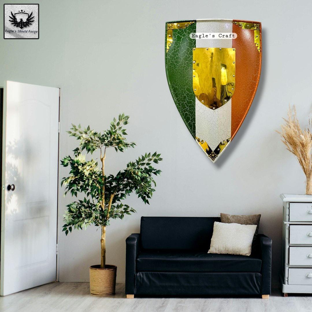 Medieval Crusader Battle Knight Warrior Shield | Irish Design Heater ...