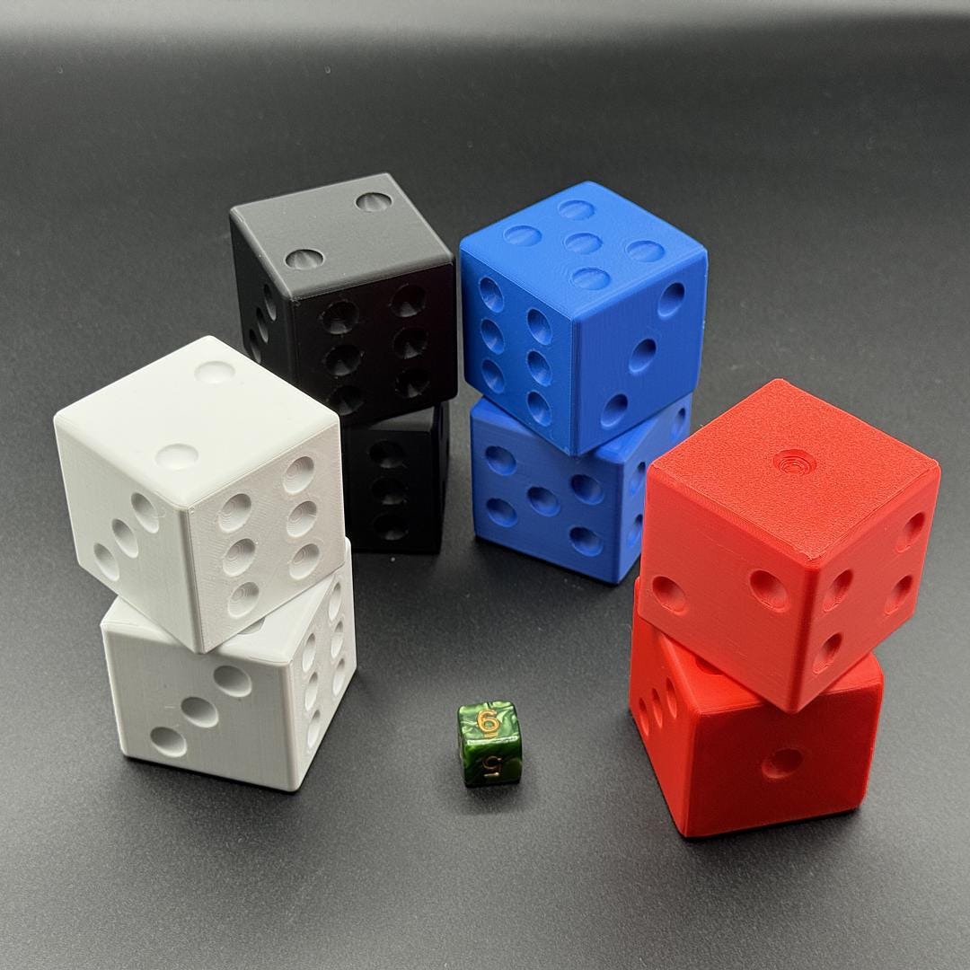Oversized 6 Sided Dice | 2" Sized Dice | D6 D&D Dice | Fun for Kids and ...