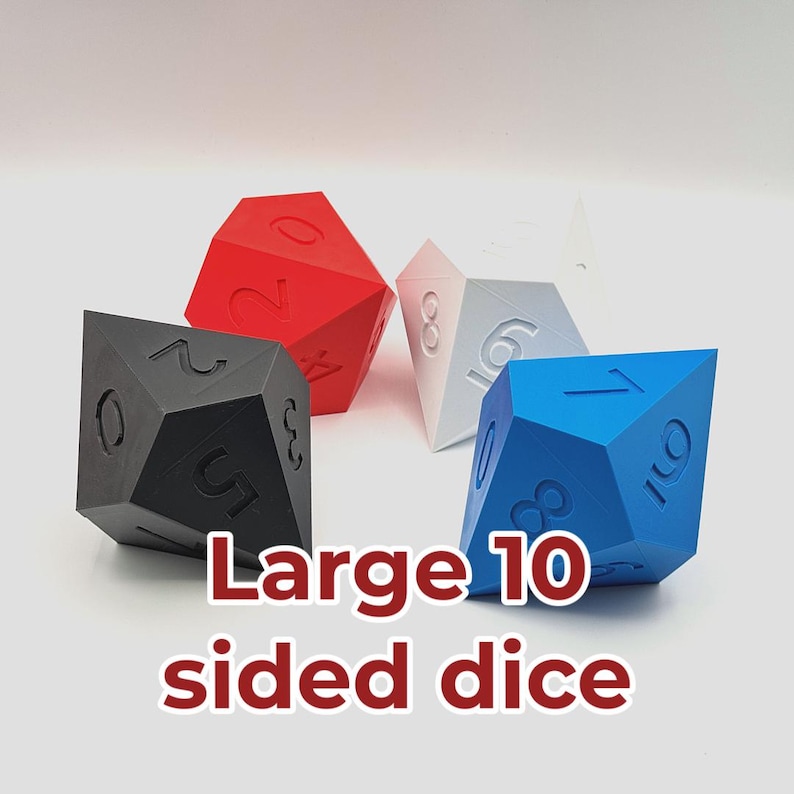 Large 10 Sided Dice | 4" Sized Dice | D10 D&D Dice | Fun for Kids and ...