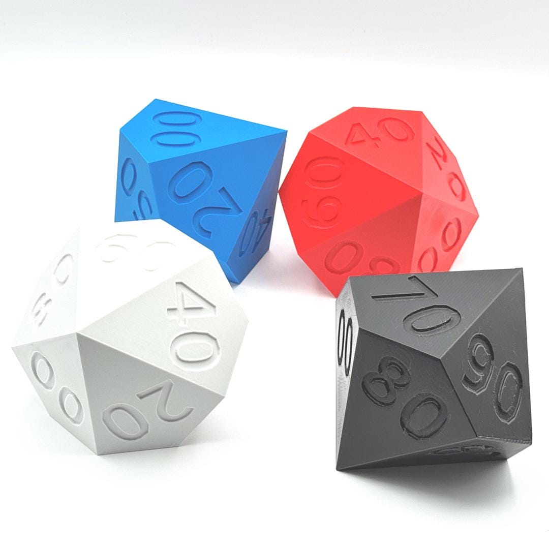Large D100 Dice | 4" Sized Dice | D100 D&D Dice | Fun for Kids and ...