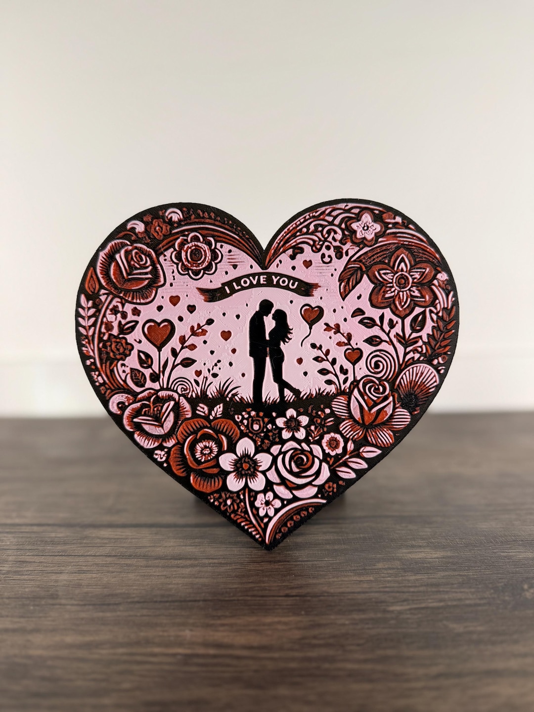 I Love You Heart - Hueforge 3D Printed, Art, Decor, Picture, Gift - Etsy