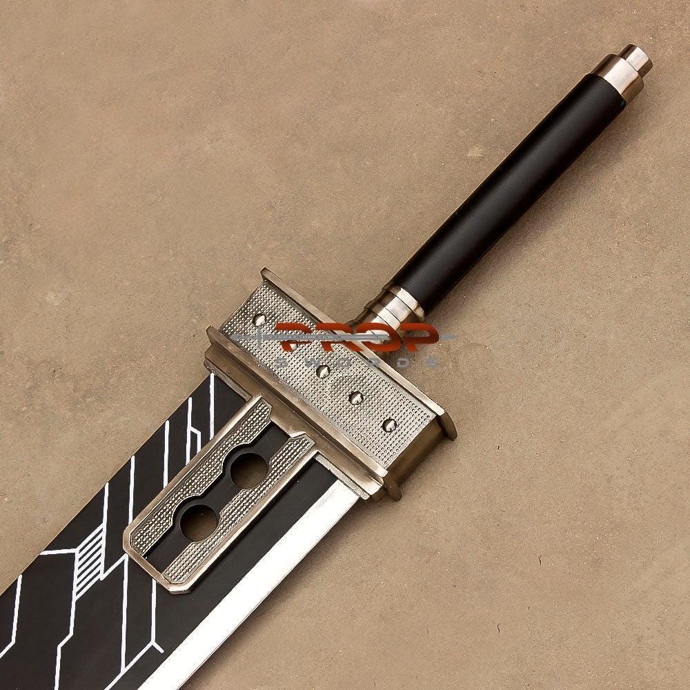 Buster Sword Replica – Black Edition, FF7 Cosplay Sword With Leather ...